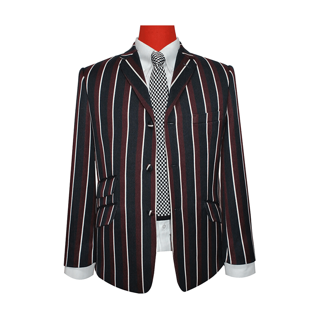 Boating Blazer UK - Navy Blue and Red Striped of 60s Striped Blazer