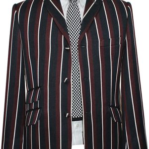 Boating Blazer UK - Navy Blue and Red Striped of 60s Striped Blazer