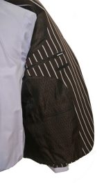 Brown Striped Boating Blazer - Bespoke 3 Button Style 60s Mod Clothing