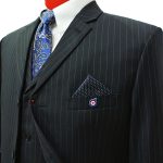 Double Breasted Mod Suit - Bespoke Navy Blue Check of 60s Mod Suit