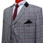 Double Breasted Mod Suit - Bespoke Navy Blue Check of 60s Mod Suit